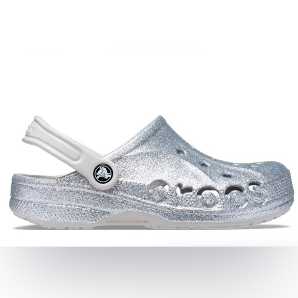 CROCS | Shoes | Nwt Crocs Baya Silver Glitter Clogs W9m7 | Poshmark